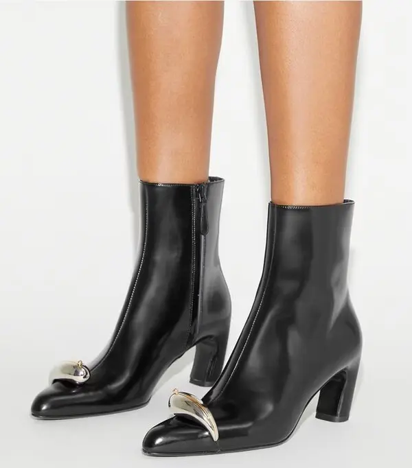 Tory Burch 65mm Pierced Xl Ankle Boots - Perfect Black/silver