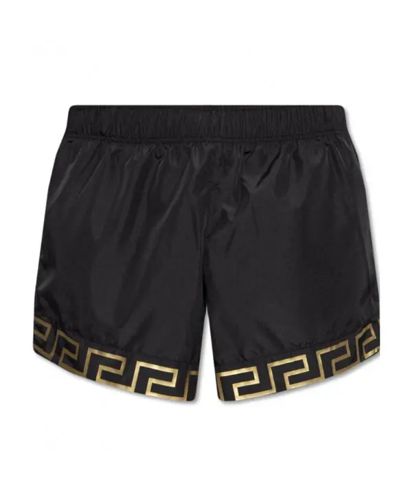 Versace Greca Logo-print Shorts - Black
