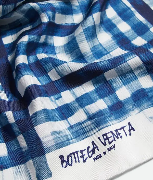 Bottega Veneta Printed Silk Check Foulard