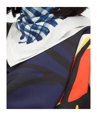 Bottega Veneta Printed Silk Check Foulard