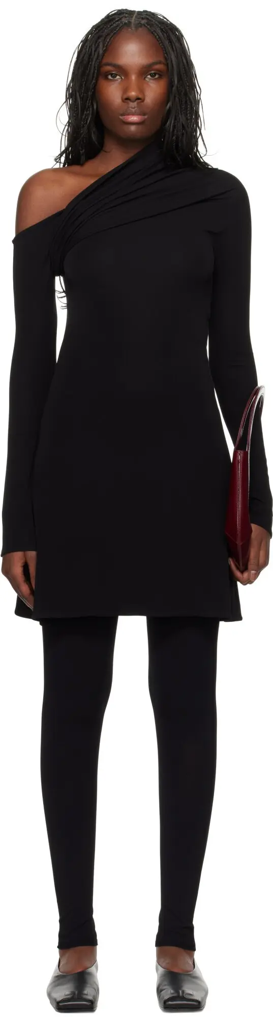 COURREGES Asymmetrical Long Sleeve Mini Dress