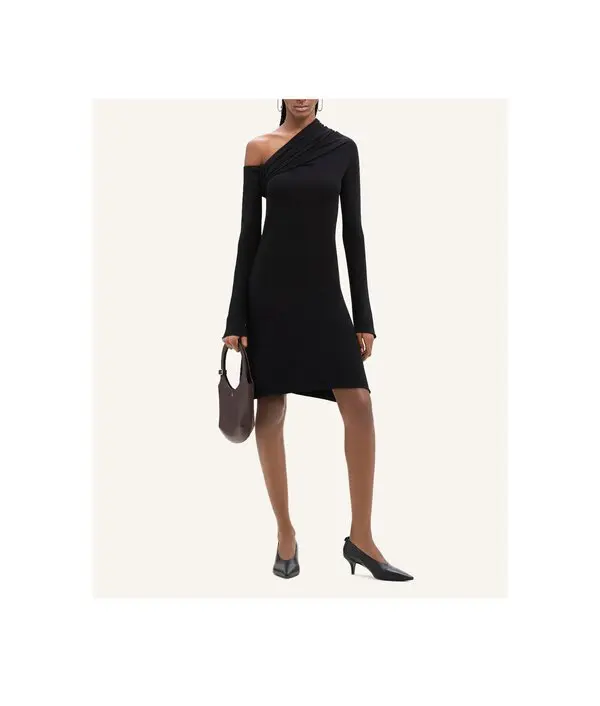 COURREGES Asymmetrical Long Sleeve Mini Dress