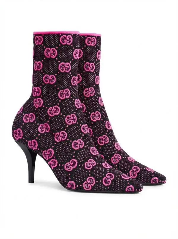 Gucci Gg Knit Ankle Boots