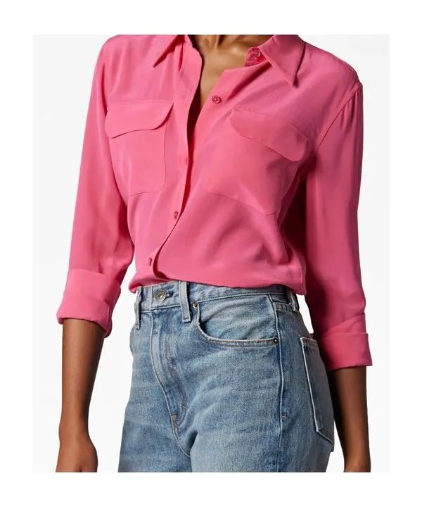 Equipment Lapel Button Shirt - Red