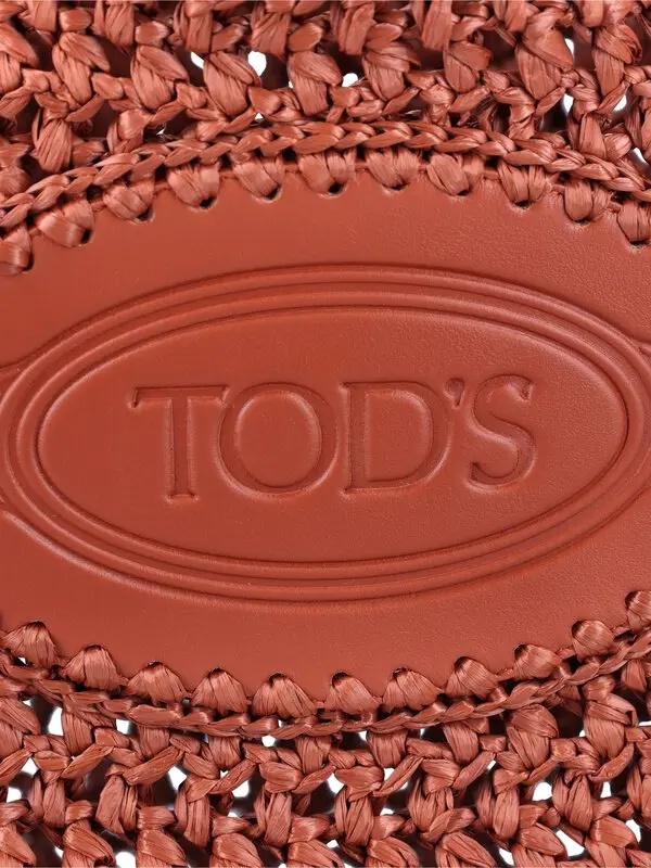 TOD'S Woven Raffia Shoulder Bag