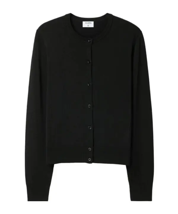 Filippa K Glossy Buttoned Cardigan - Black