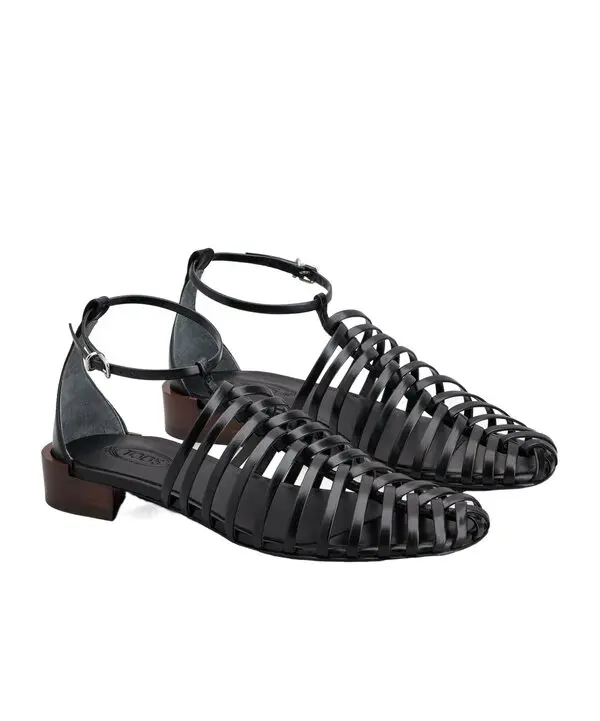 TOD'S Strappy Ankle Sandals - Black