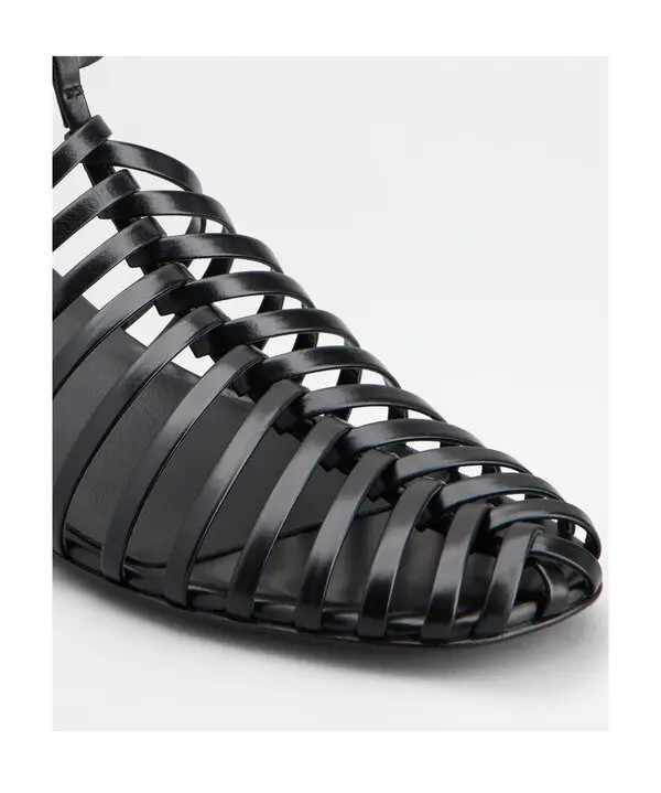 TOD'S Strappy Ankle Sandals - Black