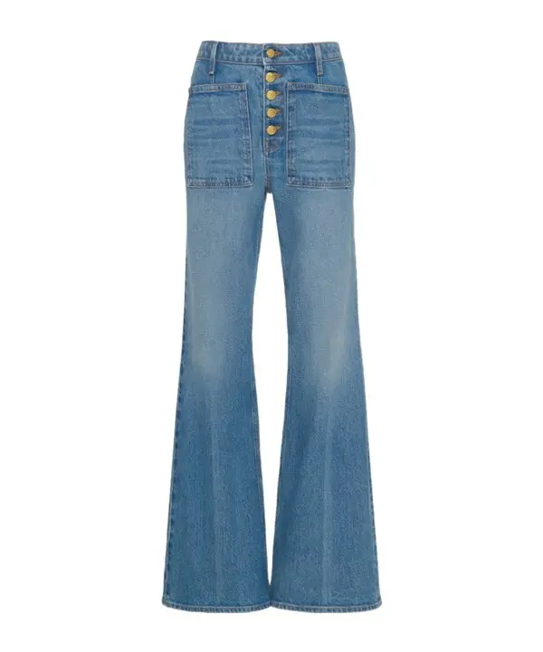 Ulla Johnson High-rise Kick Flare Jeans With Monogram Patch