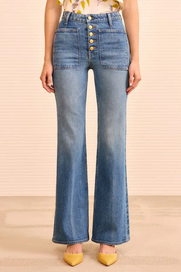 Ulla Johnson High-rise Kick Flare Jeans With Monogram Patch