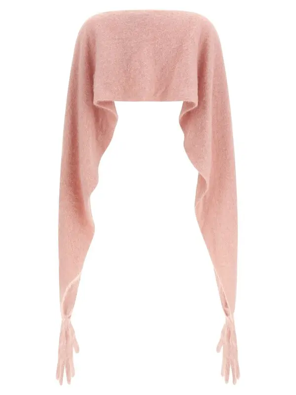 Moschino Alpaca Wool Cape With Glove Detail