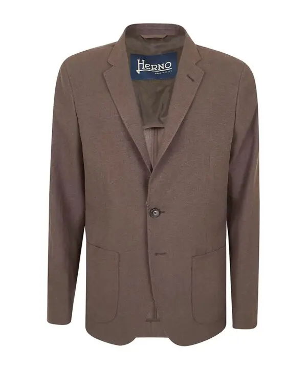 Herno Single-breasted Blazer - Brown