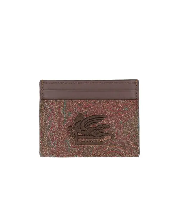 Etro Paisley Jacquard Card Holder - Brown