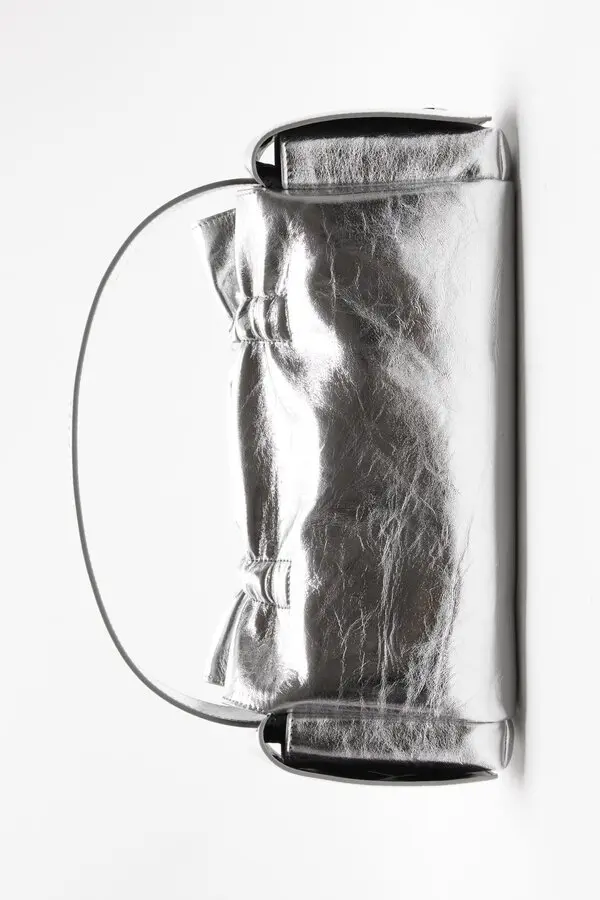Acne Studios Metallic Leather Drawstring Tote Bag