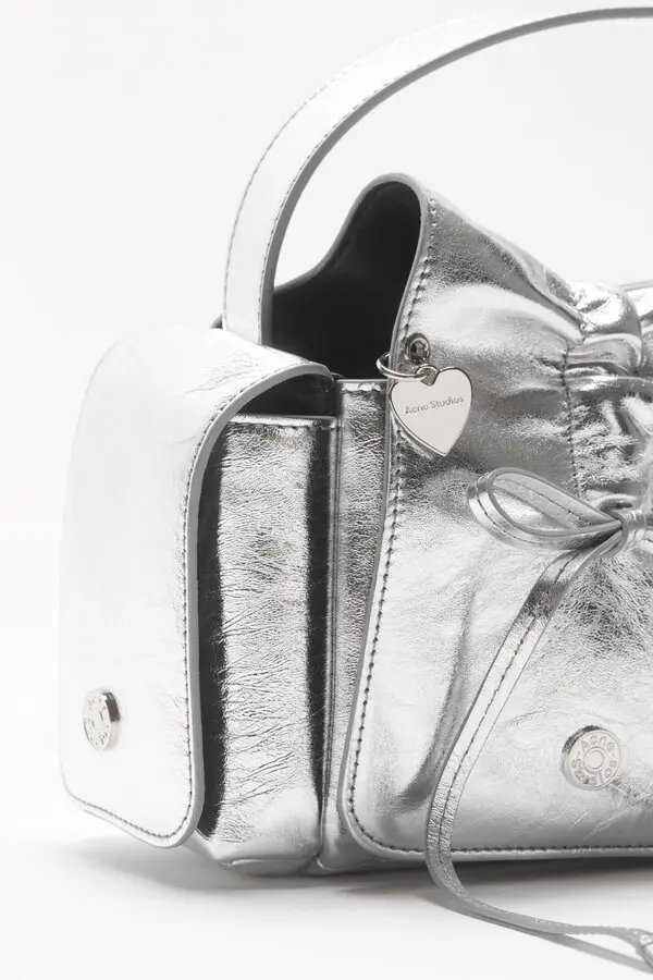 Acne Studios Metallic Leather Drawstring Tote Bag