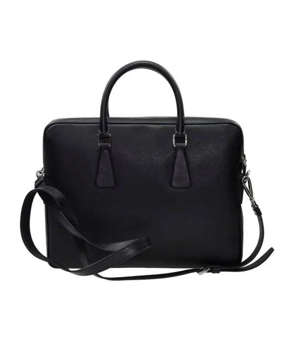 Prada Leather Zip Shoulder Bag - Black