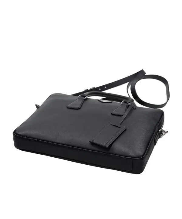 Prada Leather Zip Shoulder Bag - Black