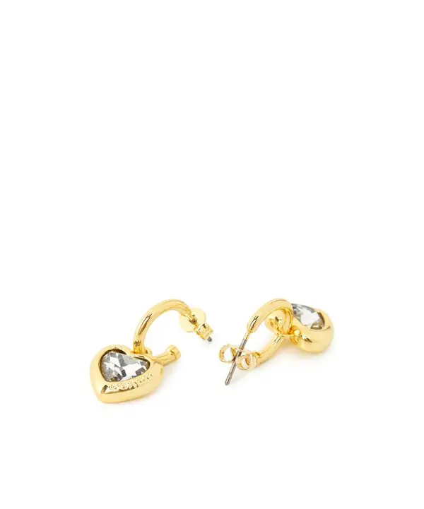 COACH Heart Shaped Hoop Earrings With Crystal
