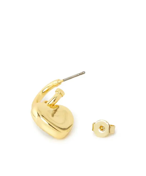COACH Heart Shaped Hoop Earrings With Crystal