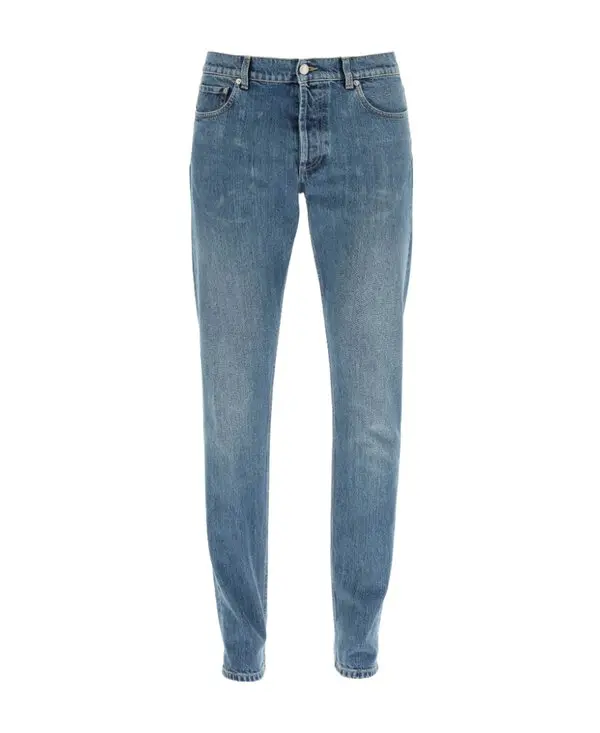 Alexander McQueen Low-rise Logo Embroidered Jeans - Blue