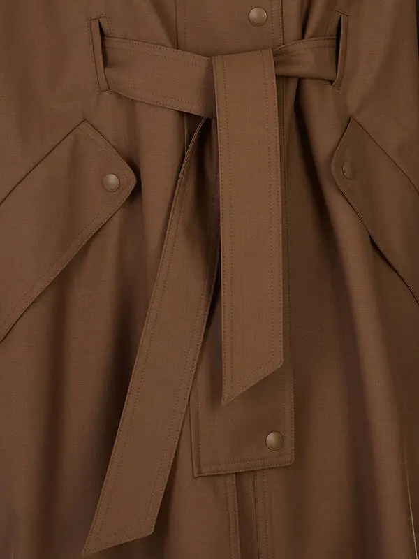 Max Mara Long Belted Hooded Coat