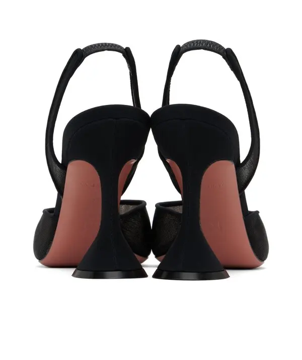 Amina Muaddi Holli Mesh Sling 95 Heels - Black