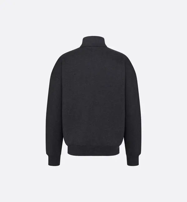 Dior High Neck Zip Detailed Sweatshirt - Black