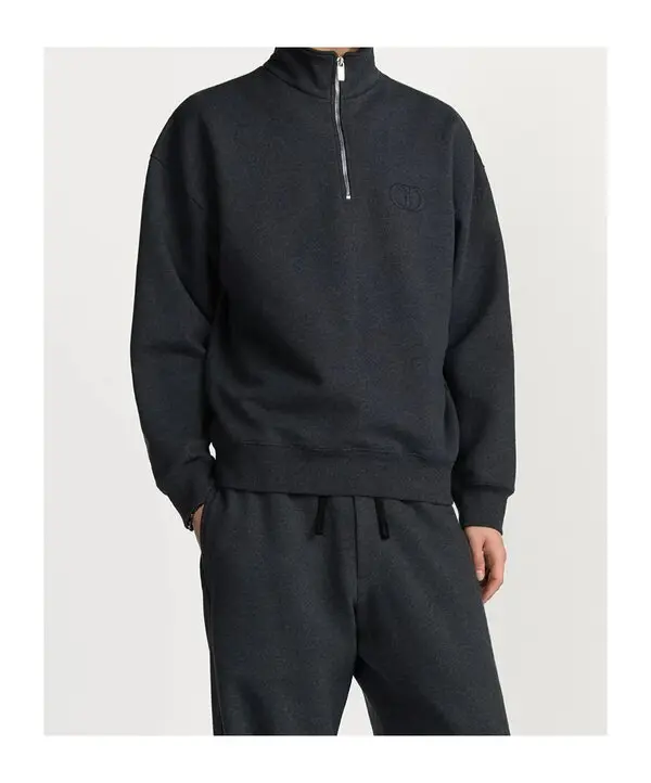 Dior High Neck Zip Detailed Sweatshirt - Black
