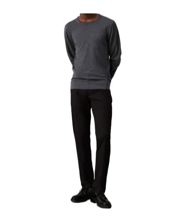 Calvin Klein Merino Wool Long Sleeve Crewneck Jumper - Caramel Heather