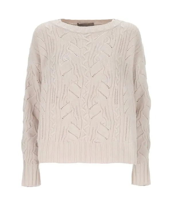 D.exterior Cable Knit Sweater