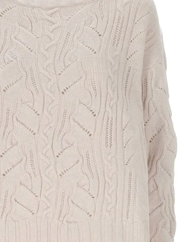 D.exterior Cable Knit Sweater