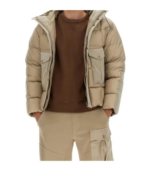 TEN C Drawstring Hooded Padded Coat - Nude