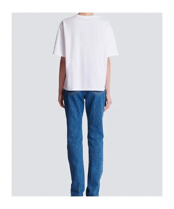 Balmain Logo Brush Print Boxy T-shirt