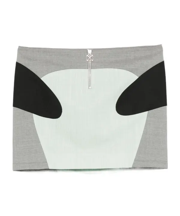 Off-White Color-block Stretch Mini Skirt - White