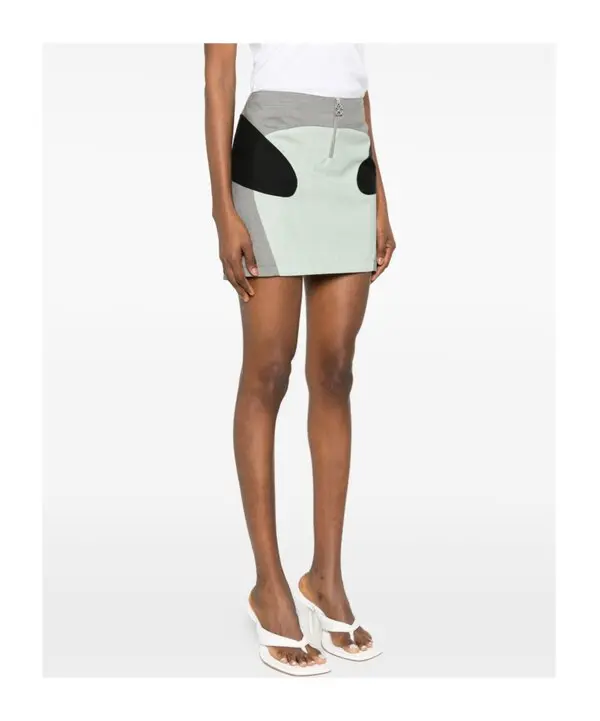 Off-White Color-block Stretch Mini Skirt