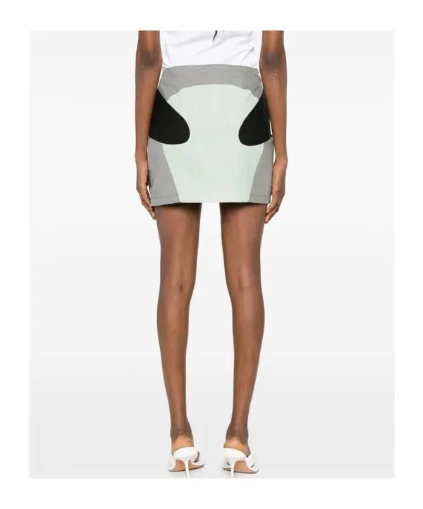 Off-White Color-block Stretch Mini Skirt