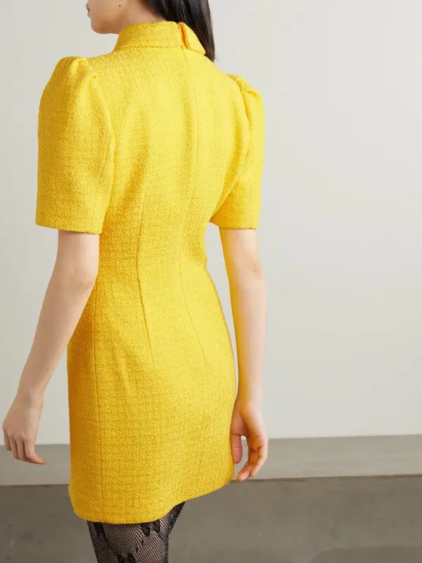 Alessandra Rich Short Sleeve Dress With Fluffy Sleeves