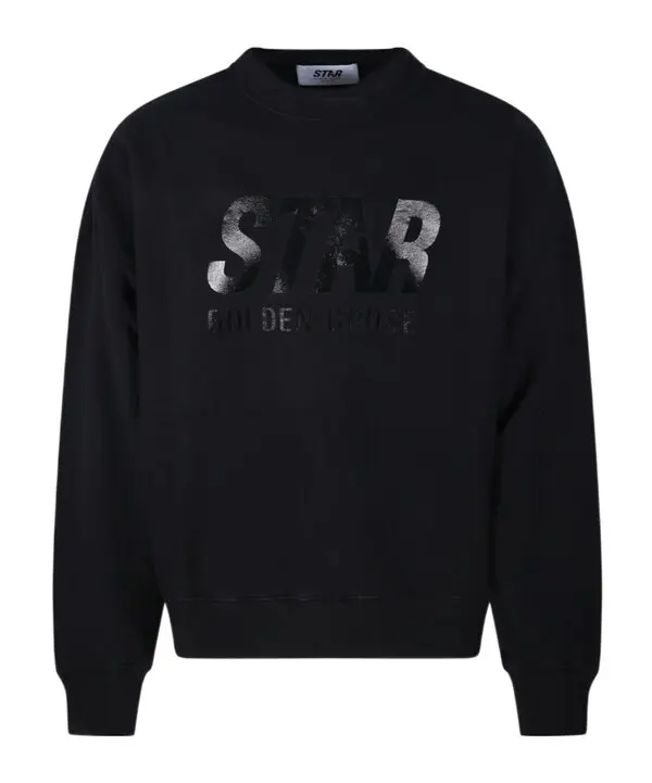 GOLDEN GOOSE Logo Printed Crewneck Sweatshirt - Black