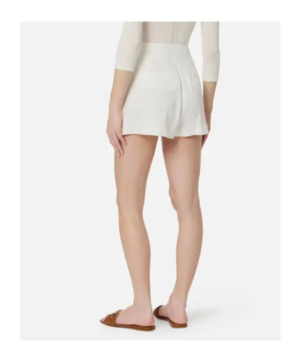 Elisabetta Franchi Pleated Shorts - Ivory