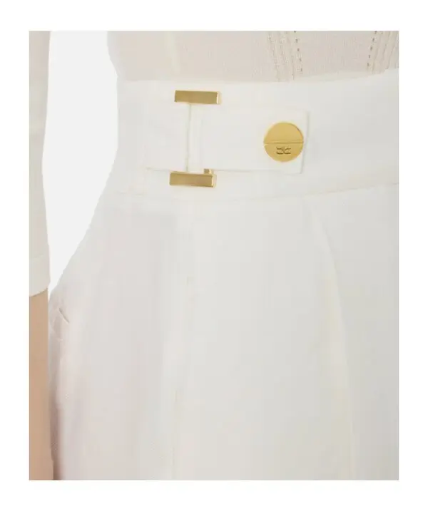 Elisabetta Franchi Pleated Shorts - Ivory