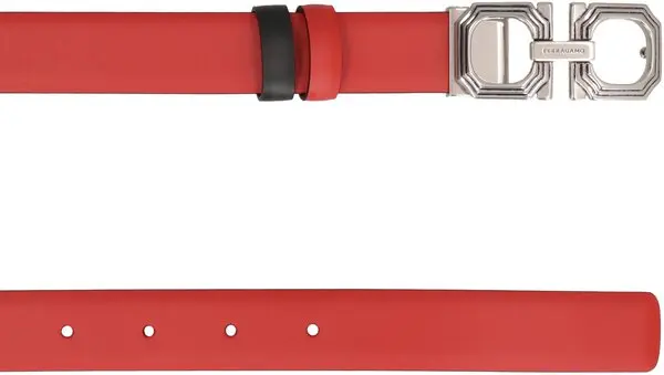 FERRAGAMO Gancini Buckle Double-sided Belt - Red