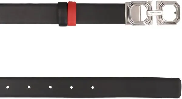 FERRAGAMO Gancini Buckle Double-sided Belt - Red