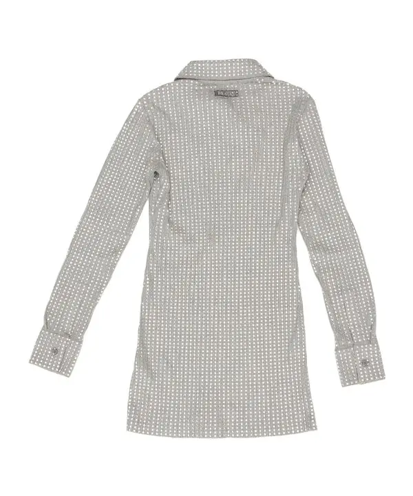 Attico Embellished Rhinestone Shirt Dress
