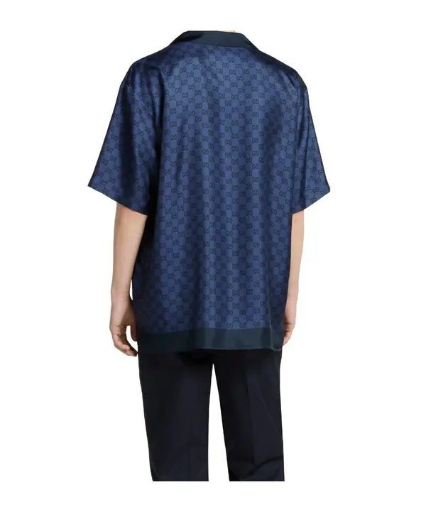 Gucci Disco Monogrammed Short-sleeve Shirt - Blue