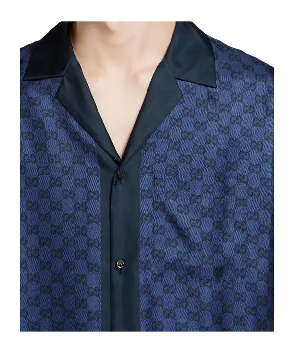 Gucci Disco Monogrammed Short-sleeve Shirt - Blue