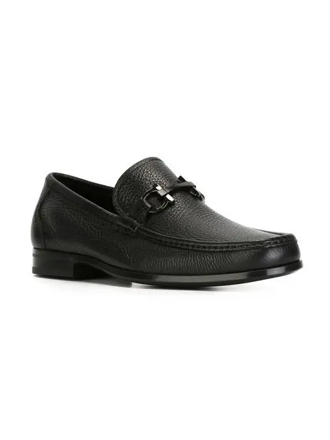 FERRAGAMO Gancini Ornament Moccasins - Black