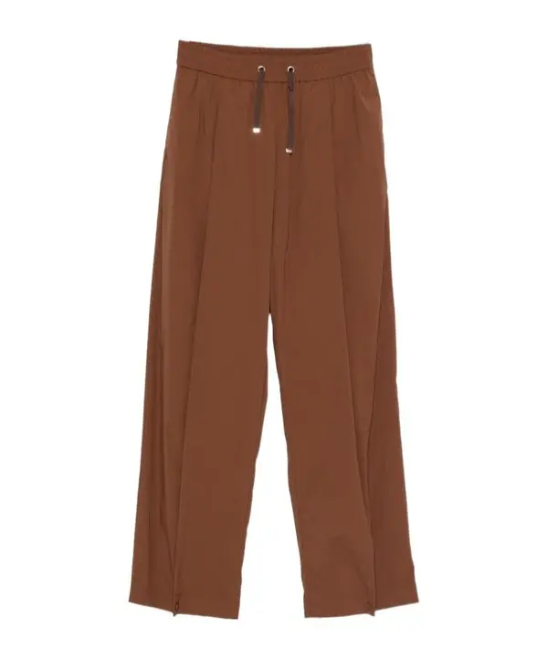 Herno Lightweight Drawstring Cropped Trousers - Brown