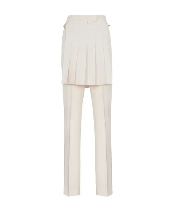 Fendi Pleated Detail Cigarette Trousers - White