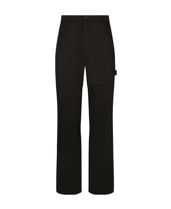 Dolce & Gabbana Straight-leg Trousers With Logo Plaque