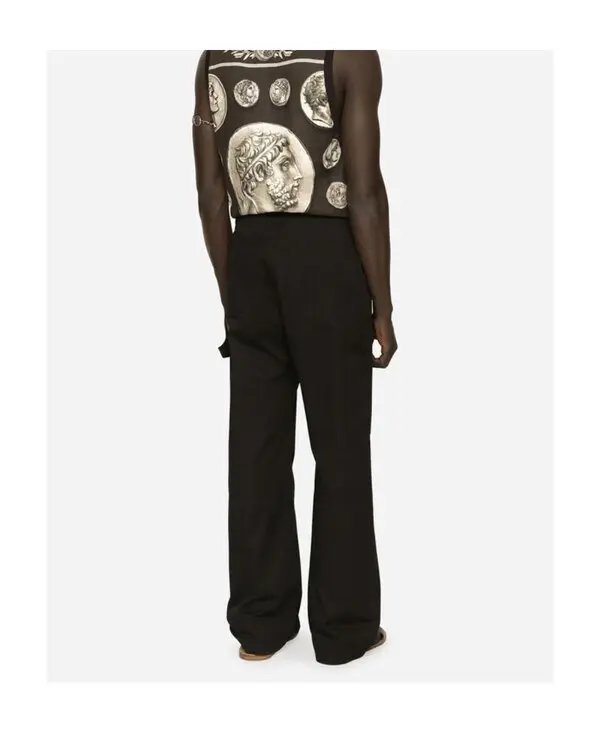 Dolce & Gabbana Straight-leg Trousers With Logo Plaque